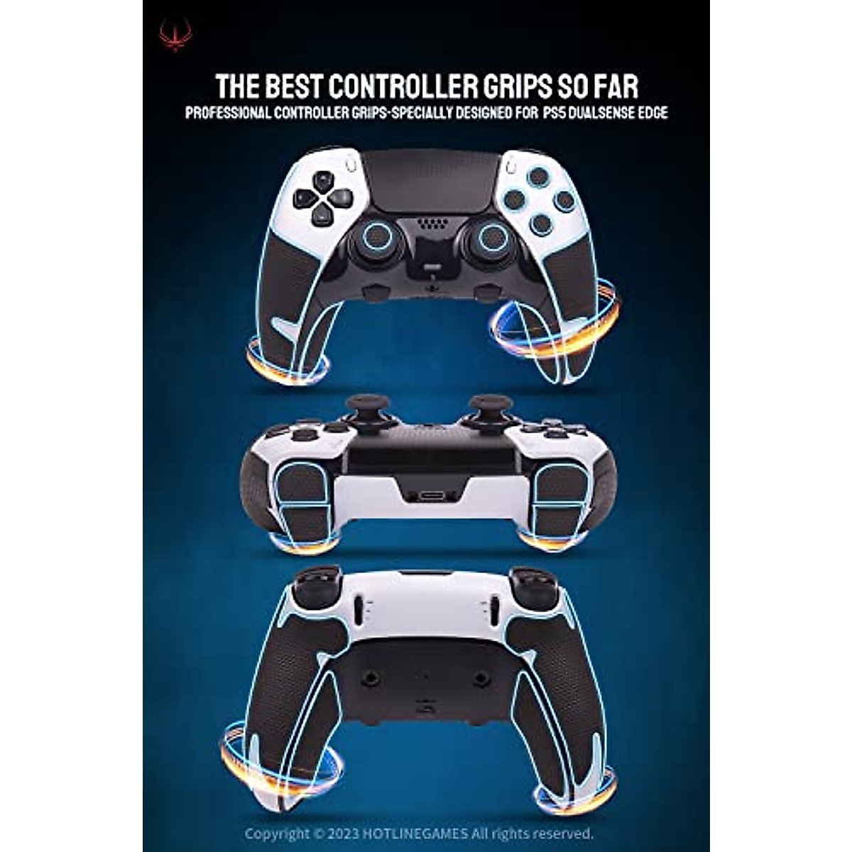 Hotline Games 2.0 Plus Controller Grip Compatible with PS5 Dualsense Edge Controller Controllers Grips Tape, Anti-Slip, Sweat-Absorbent, Easy to Apply (for Handle Grips+Buttons+Triggers)
