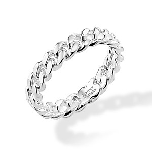 Miabella 925 Sterling Silver Italian 4mm Cuban Link Band Ring for Women Made in Italy (12)