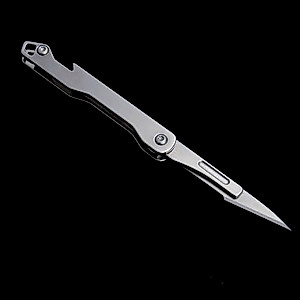 Tungyi Daily Pocket Folding Utility Knife with 10 Replaceable Quick Change Blades, Ultra Compact and Lightweight (Stainless Steel)