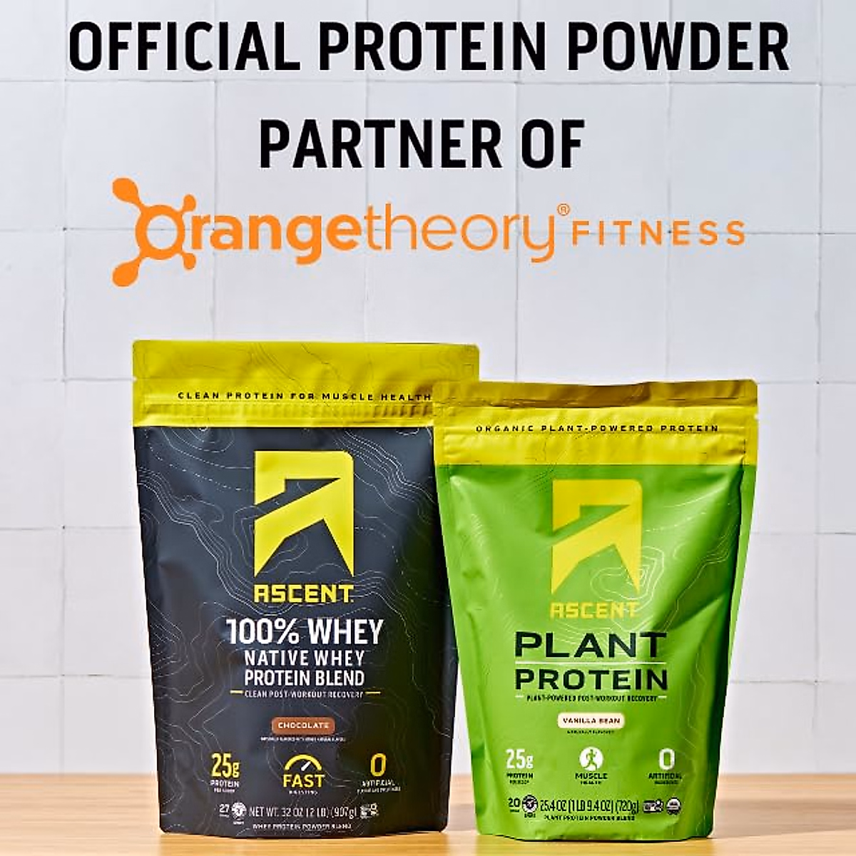 Ascent 100% Whey Protein Powder - Post Workout Whey Protein Isolate, Zero Artificial Flavors & Sweeteners, Soy & Gluten Free, 5.5g BCAA, 2.6g Leucine, Essential Amino Acids, Vanilla Bean 2 lb