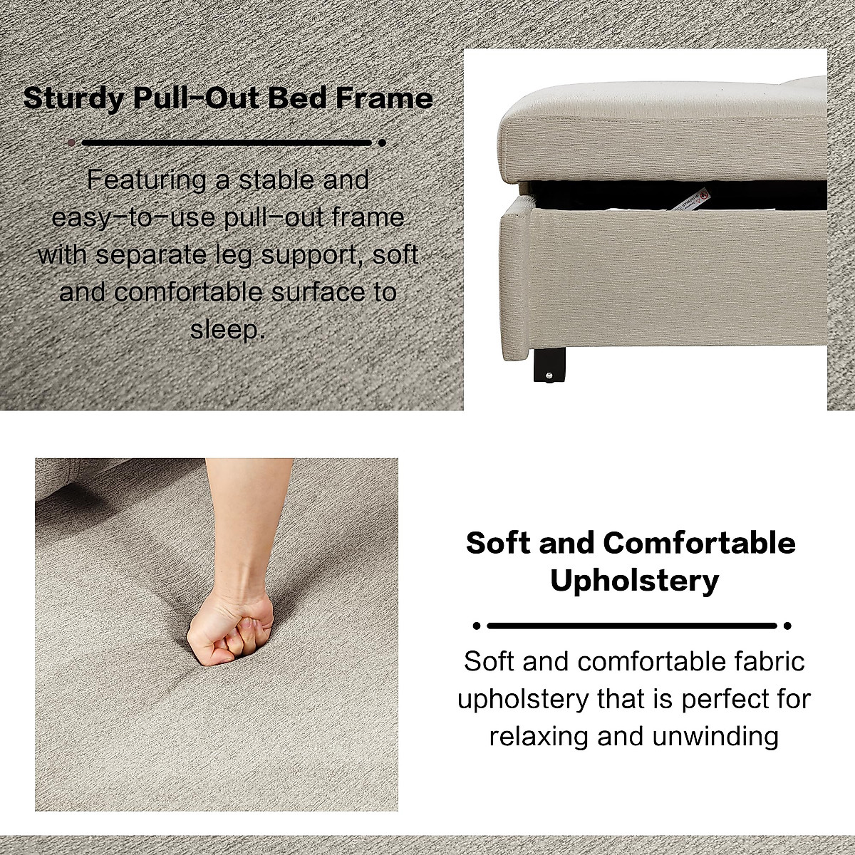 THSUPER 75-Inch Queen Size Convertible Sleeper Sofa Bed, Comfortable Pull-Out Futon Loveseat, Full Love Seat for RV Small Spaces, Hide-A-Bed Fold Out Couch - Beige