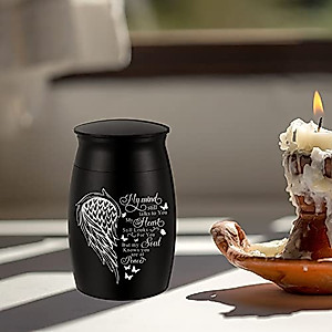 Small Urns for Human Ashes Aluminum Mini Urn for Ashes Wing Small Cremation Urn Memorial Keepsake Ash Holder-My Mind