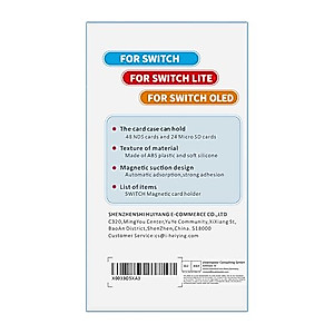 HEIYING Switch Game Card Case for Nintendo Switch/OLED/Lite,Portable Travel Carry Case with 72 Game Card Slots and 24 Micro SD Cards Slots