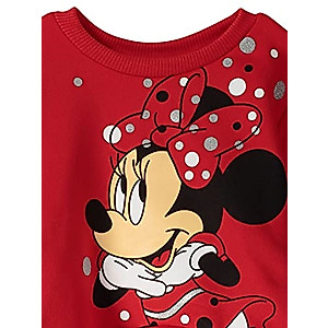 Disney Minnie Mouse Infant Baby Girls Fleece Sweatshirt and Leggings Outfit Set Red/Black 18 Months