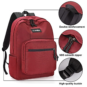 JOYHILL Large Travel Backpack for School 20L College Bookbag for Girls and Boys Fashion Casual Daypacks Back Packs Red