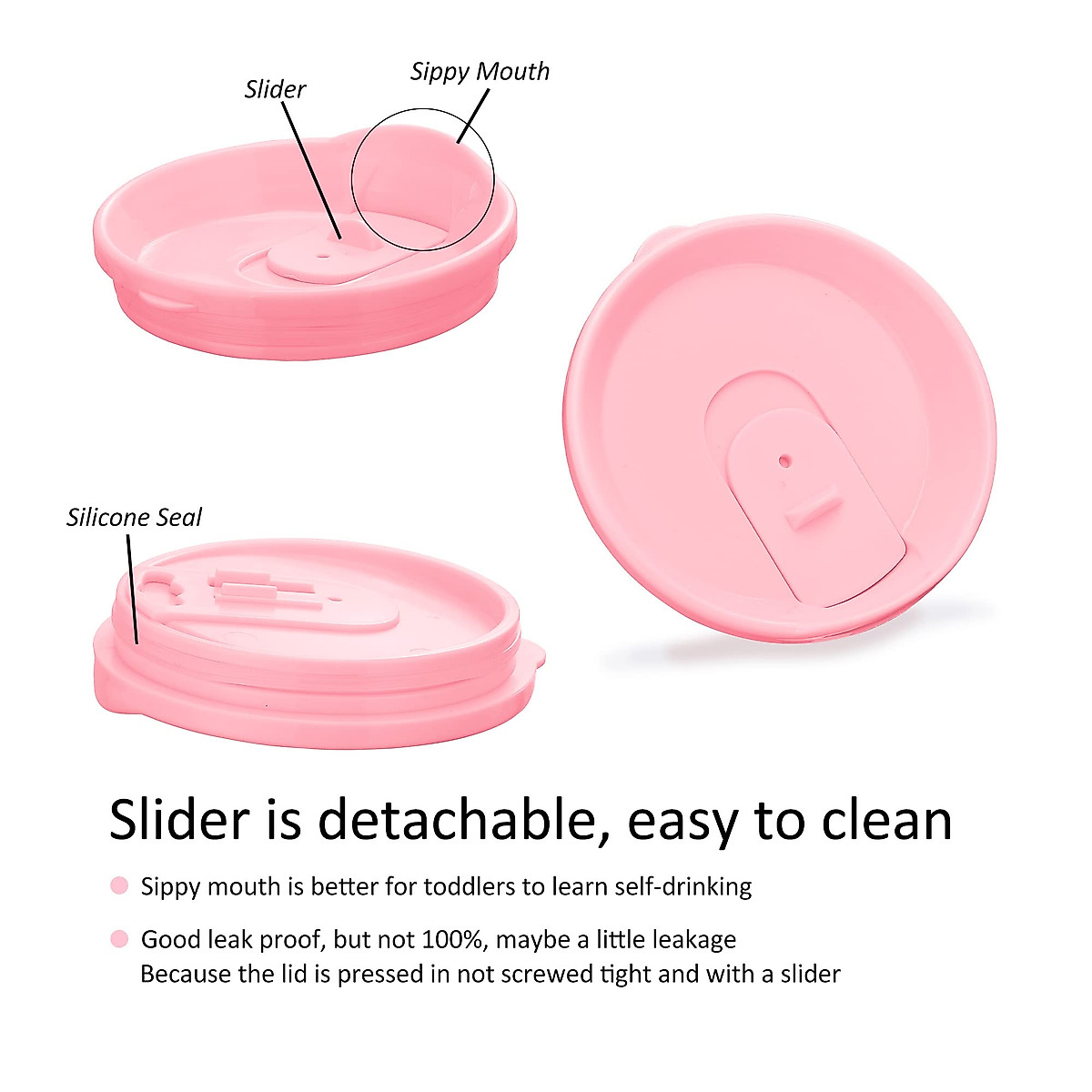 Valueder Baby Kids Toddler Sippy Cup Mug for Milk, Coffee, Stainless Steel Trainer Straw Cup with Lid, Fox, 7oz/Pink