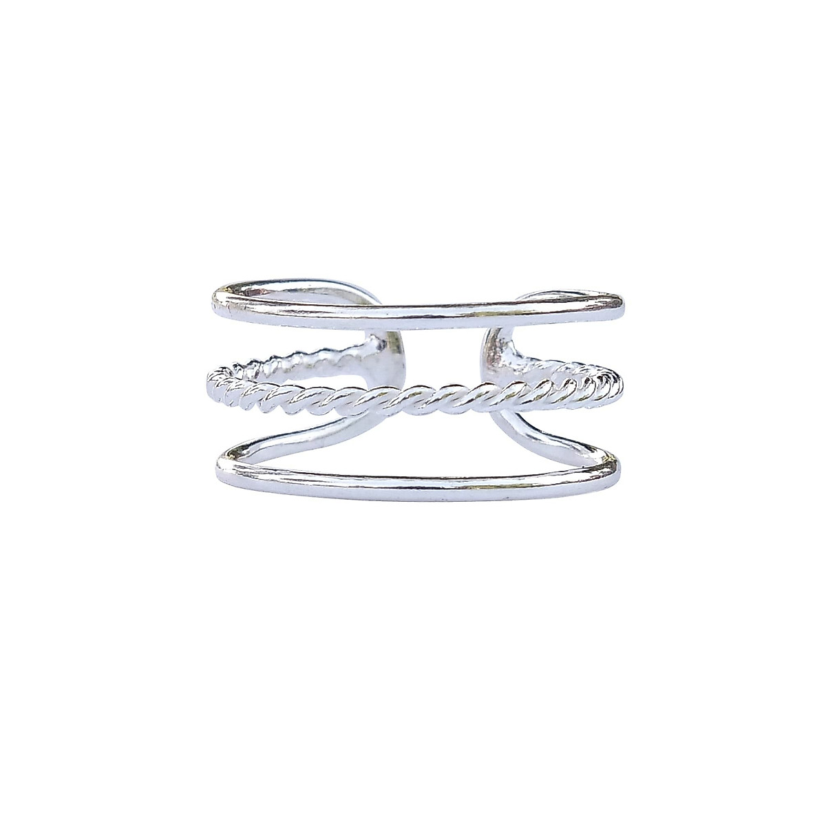 Handmade Silver Triple Band Adjustable Toe Ring, 925 Sterling Silver, Classic 3 Row Dainty Open Toe, Pinky or Knuckle Rings for Women, By MiYa Jewelry Creations