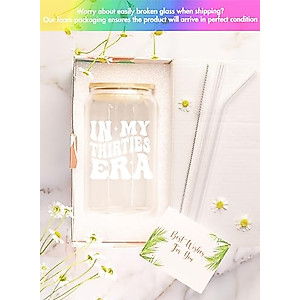 NewEleven 30th Birthday Gifts For Women - 30s Birthday Decorations For Women - 30 Year Old Gifts For Her, Women, Sister, Mom, Daughter, Best Friend - In My Thirties Era Glass - 16 Oz Coffee Glass