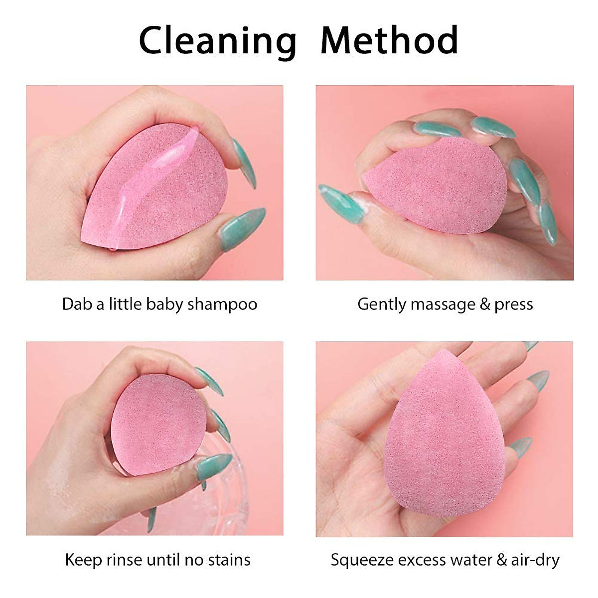 Microfiber Velvet Rose Makeup Sponge, Latex-Free, Dual Layer Technology, Flawless Makeup Blender for Foundations, Powders and Creams (Pink)