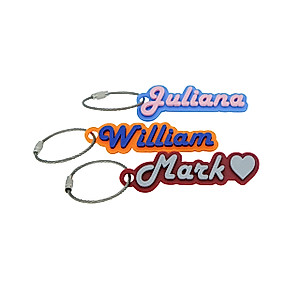 Retro Personalized Water Bottle and Bag Name Tag, Hard Plastic Luggage Label Custom Nametag