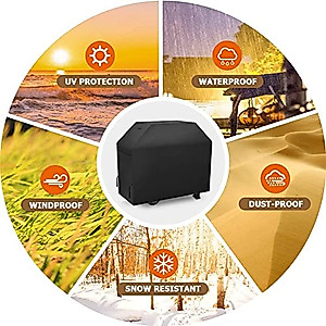 Grill Cover, BBQ Cover – NEXCOVER 58 Inch Heavy Duty Waterproof Barbecue Cover for Weber Genesis II, Genesis II LX 300 Series & Genesis 300 Series Gas Grills, Weather Resistant, Fade Resistant, Black