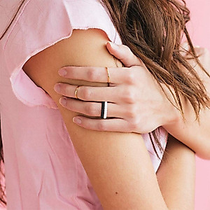 Enso Rings Stackable Braided Silicone Wedding Ring – Hypoallergenic Unisex Stackable Wedding Band – Comfortable Minimalist Band – 2.5mm Wide, .8mm Thick (Pink Sand, Size 6)