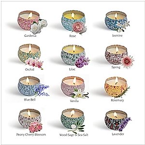 Candles Gifts Set Women,12 Pack Candles for Home Scented, Soy Scented Candles for Home, Aromatherapy Candle Gifts Set for Christmas Day, Birthday, Mothers Day, Valentine's Day ( 12 fragrances