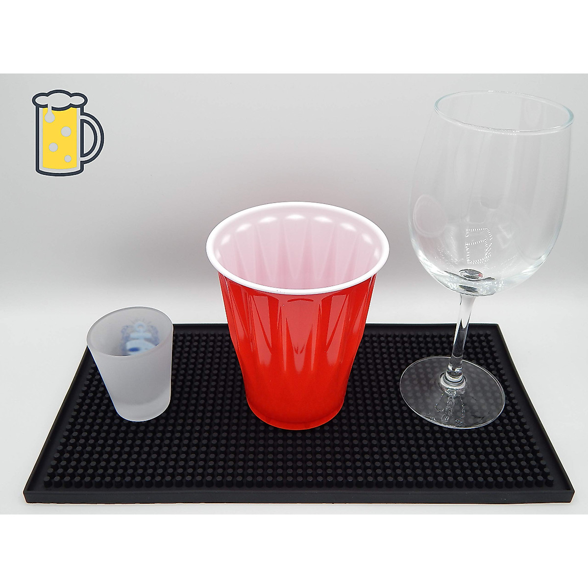 Bar Mat 6x12 for Cocktails and Coffee Bar Perfect Dish Drying Mat (1) - Professional Bar Spill Mat Perfect Barware for Bar Set - Dish Drying Soft Rubber Mat for Delicate Glass Dishes and Cups