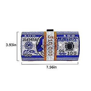 Rhinestone Money Clutch Purse for Women Evening Handbags Crystal Money Bag Purse Diamond Bling Clutches for Wedding Party,Blue