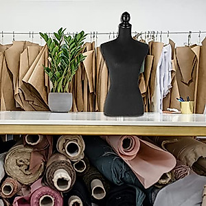 Female Dress Form Mannequin Body Torso Stand with Adjustable Height Stand Dress Form for Display or Decoration, Black