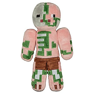 JINX Minecraft Zombie Pigman Plush Stuffed Toy, Multi-Colored, 12" Tall, with Display Box