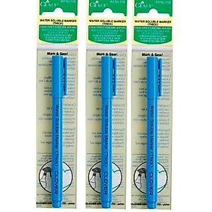 Clover 516 Water Soluble Thick Marker Pen SET OF THREE!