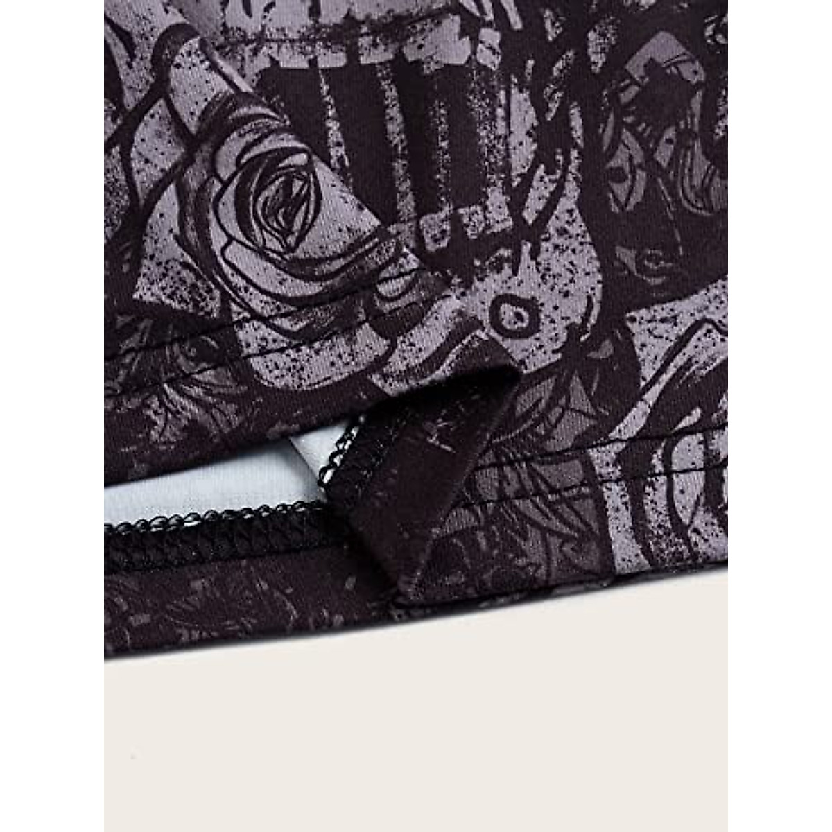 SOLY HUX Women's Skull Floral Print Tube Crop Top Sleeveless Strapless Bandeau Y2K Tops Multi Graphic L