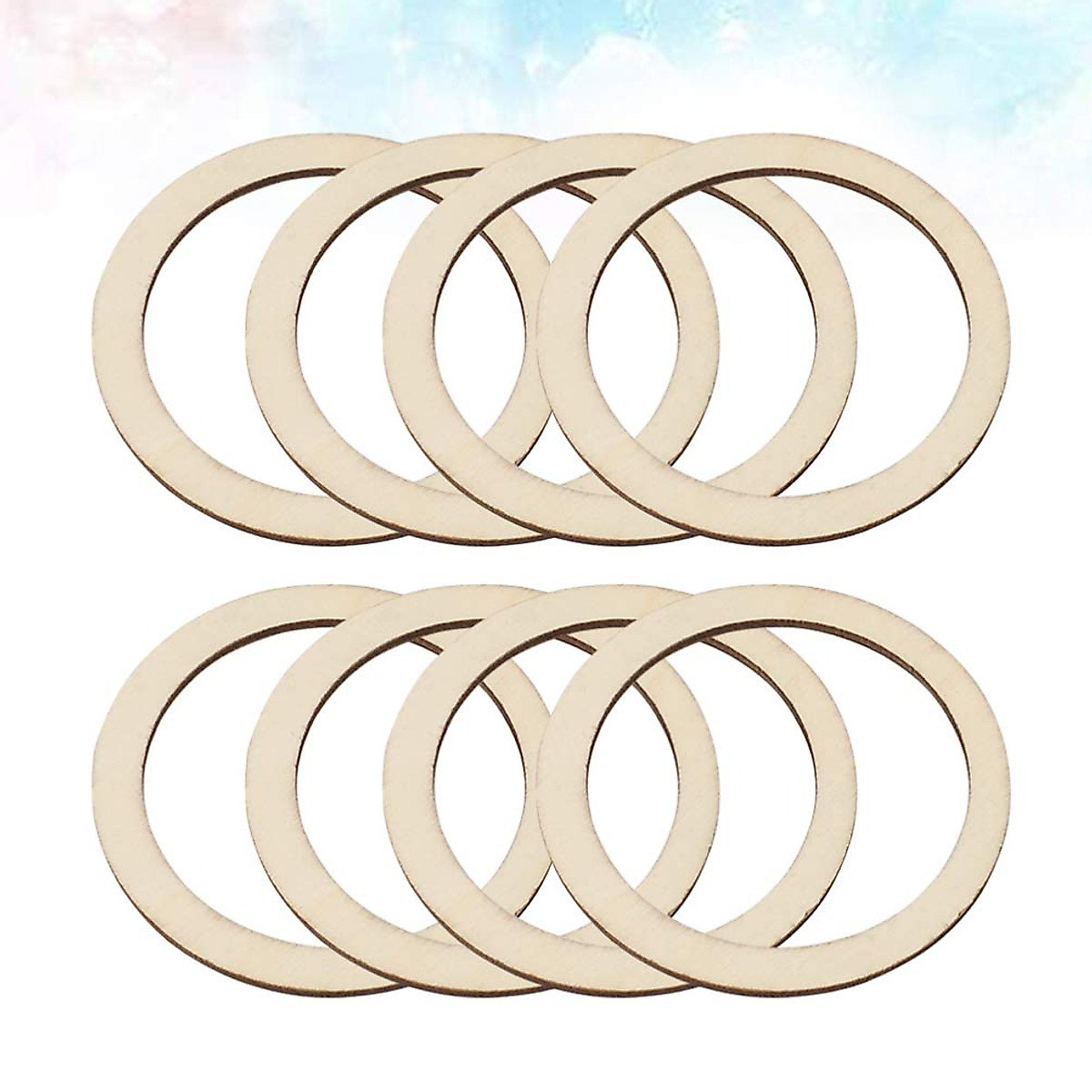 Ciieeo 50pcs Wreath Frames Unfinished Wood Pieces Rings Shape Round Wood Linking Rings Wooden Pieces for Floral Craft DIY Craft Making