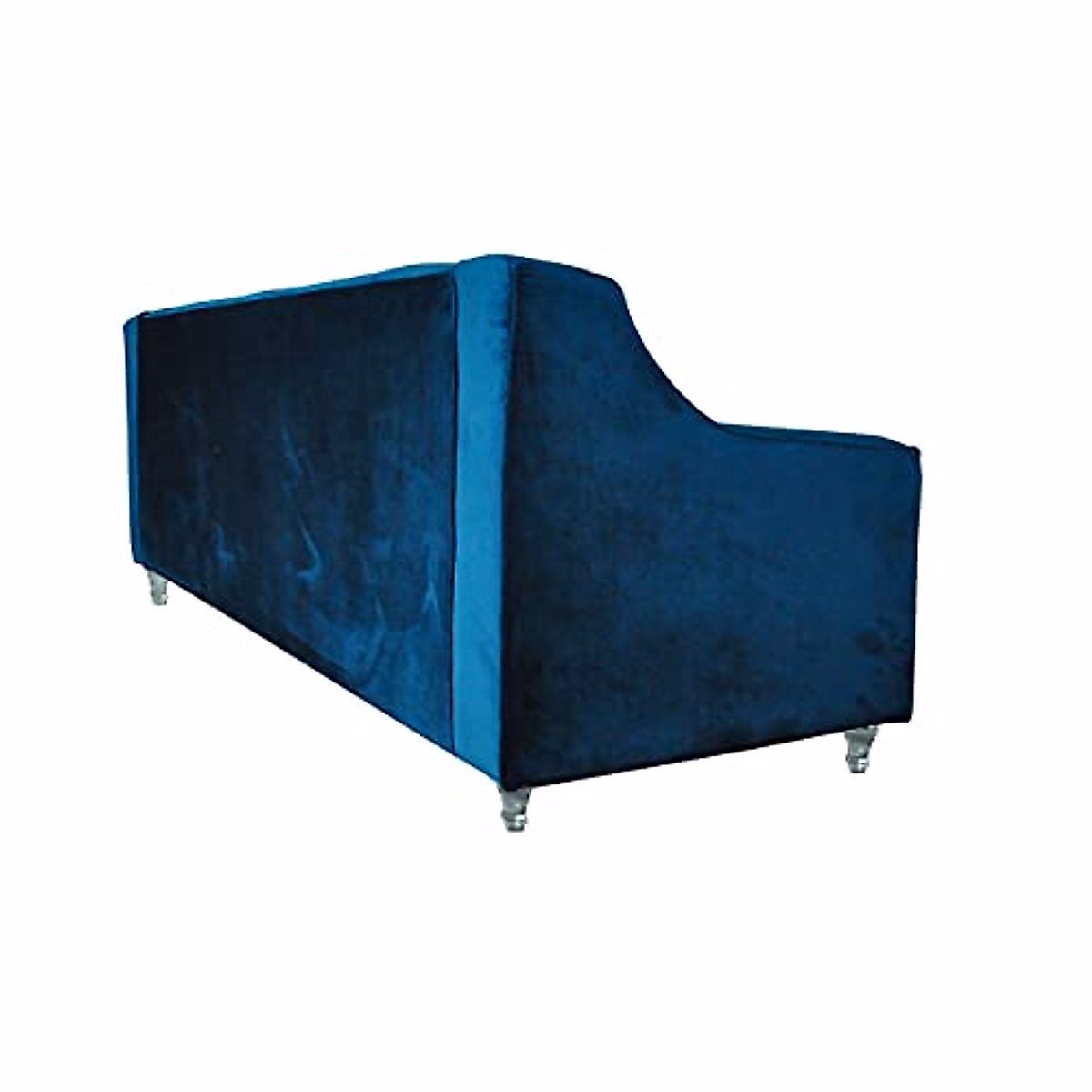 Iconic Home Dylan Velvet Modern Contemporary Button Tufted with Silver Nailhead Trim Round Acrylic Feet Sofa