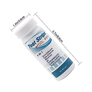6 in 1 Swimming Pool & Spa Test Strips 50 Count Spa Test Strips for Hot Tub Quick & Accurate Pool Test Strips for Total Chlorine/Free Chlorine/Cyanuric Acid/Total Hardness/PH/Total Alkalinity