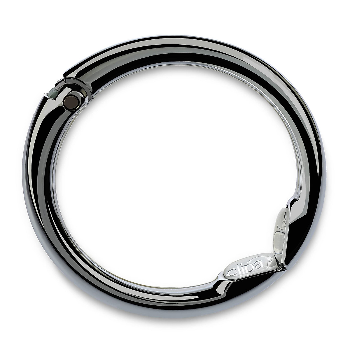 Clipa Bag Hanger - Polished Hematite PVD - The Ring That Opens Into a Hook and Hangs in Just 1/2" of Space, Holds 33 lbs., 3 yr. Warranty
