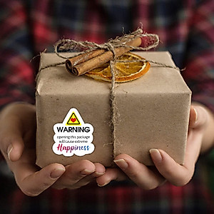 WHING Warning Opening This Package Will Cause Extreme Happiness Thank You Stickers Labels , Order Packages Envelope Seals Decorative Label Ideal for Business Gift Bags and Retailers, 500pcs
