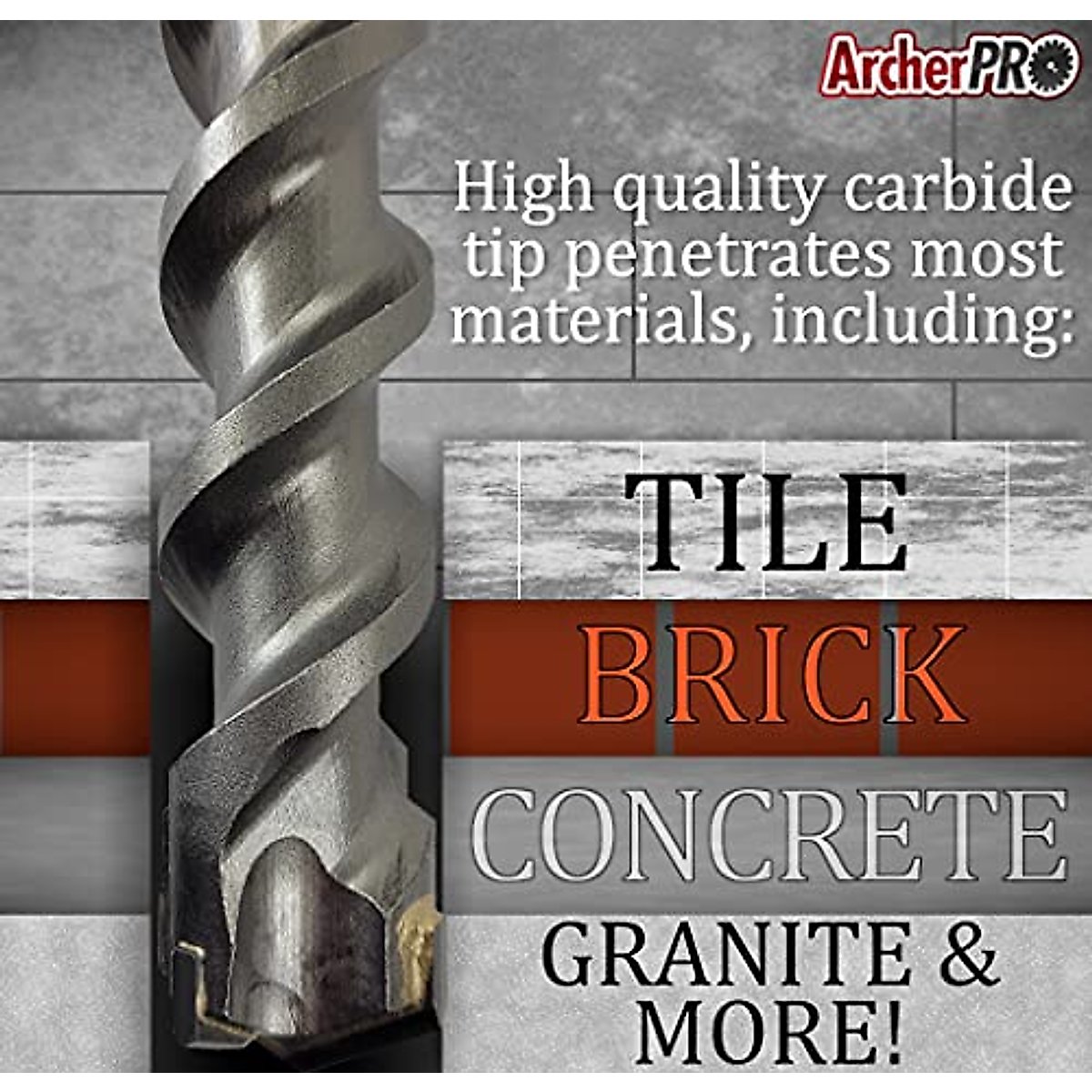 ArcherPRO 1-1/2” x 21" Inch SDS Max Drill Bit for Fast Concrete and Rock Drilling. SDS Max Rotary Hammer Drill bits with Carbide tip for Concrete and Stone. Perfect for use with Dexpan.