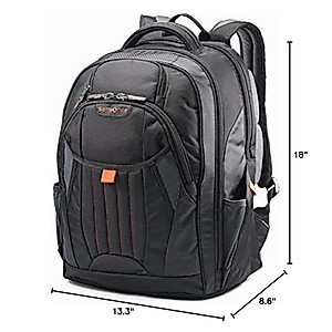 Samsonite Tectonic 2 Large Backpack, Black/Orange, 18 x 13.3 x 8.6