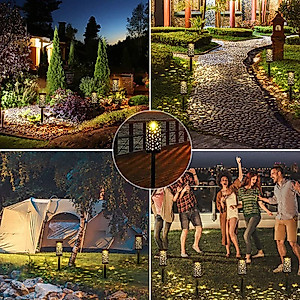 Solar Pathway Lights, Warm White Bright Solar Lights Outdoor Waterproof, Solar Garden Lights Adjustable Landscape Path Lights for Patio Walkway Yard Driveway Backyard Decorative