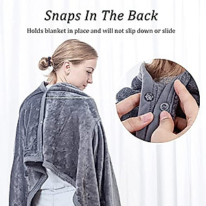 CHOSHOME Wearable Blanket with Sleeves and Foot Pocket for Adult Women Men, Soft Fleece Blanket Fuzzy TV Blanket Throw Wrap for Bed Sofa Travel Home Office, 71" x 51", Grey