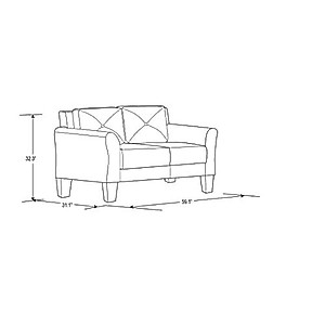 Harper Tufted Tufted Back Cushion Microfiber Loveseat - Lifestyle Solutions (Black)