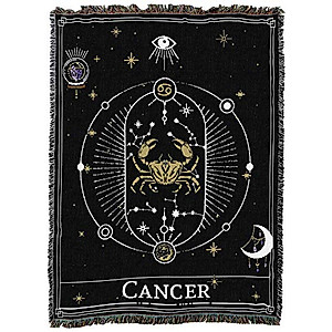 Pure Country Weavers Zodiac - Cancer Tarot Card Blanket - Gift Tapestry Throw Woven from Cotton - Made in The USA (72x54)