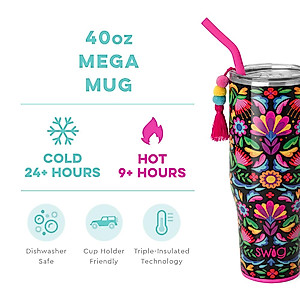 Swig Life Caliente Mega Set | 40oz Travel Mug with Handle and Lid + 32oz Triple Insulated Tumbler with Lid | Stainless Steel, Dishwasher Safe, Cup Holder Friendly Mug