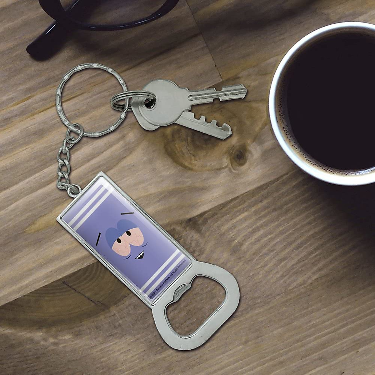 GRAPHICS & MORE South Park Towlie Keychain Rectangle Chrome Plated Metal Bottle Cap Opener