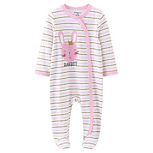 Kiddiezoom Baby Footed Cotton One-Piece Romper Jumpsuit Pajamas