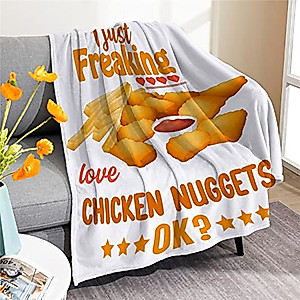 I Just Freaking Love Chicken Nuggets Ok？ Flannel Blanket Cozy Soft and Fleece Throw Blankets for Adult Kids Couch Bed Sofa All Seasons Microfiber Decor Gifts 40"x30"for Pets