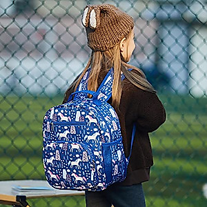 Telena Kids Backpack for Boys Girls, Cute Water Resistant Toddler Preschool Bag with Adjustable Padded Straps, Blue Unicorn