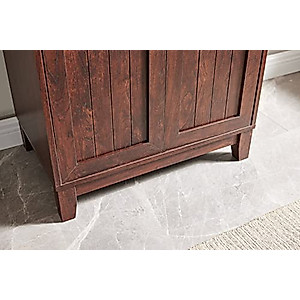 Home Source Mahogany 2-Door Bar Cabinet with Glass Display