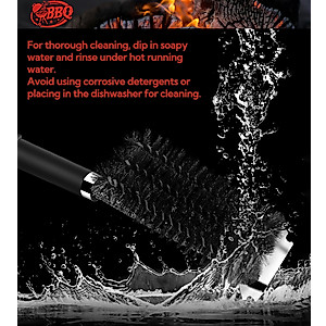 TNTOR Grill Brush with Scraper, 18" Adjustable Handle with Bottle Opener BBQ Grill Brush for Outdoor Grill/Smoker/Gas and Charcoal Grill Cleaning