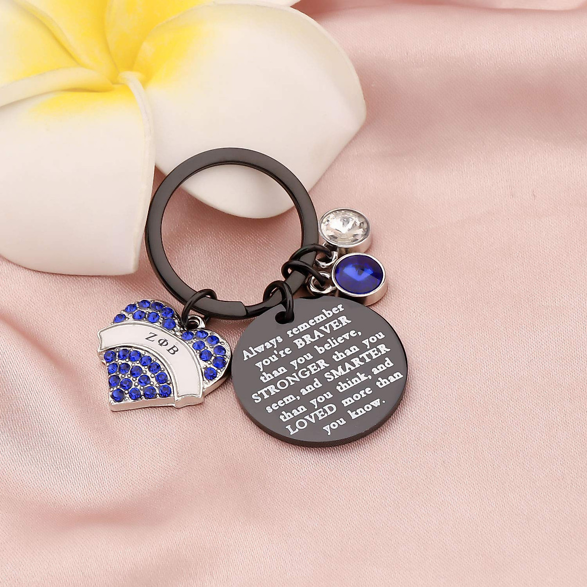 WSNANG Finer Women Keychain Greek Sorority Gift (ZB Black KC)