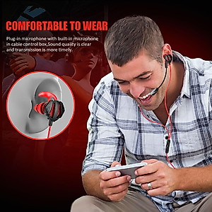 YYUNJINI Gaming Headset with Microphone Wired Gaming Earbuds PC for PS4 PS5 Xbox One Playstation 5 Games Mobile Phone,Detachable Stereo Bass Earphones Noise Cancelling Gaming Headphones with Mic Black