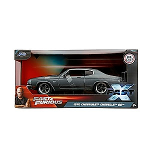 Jada 1970 Chevrolet Chevelle SS Gray Metallic with Black Stripes Fast & Furious (2009) Movie Fast & Furious Series 1/24 Diecast Model Car