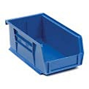 Quantum QUS220BL Ultra Stack and Hang Bin, 7-3/8" Length x 4-1/8" Width x 3" Height, Blue, Pack of 24