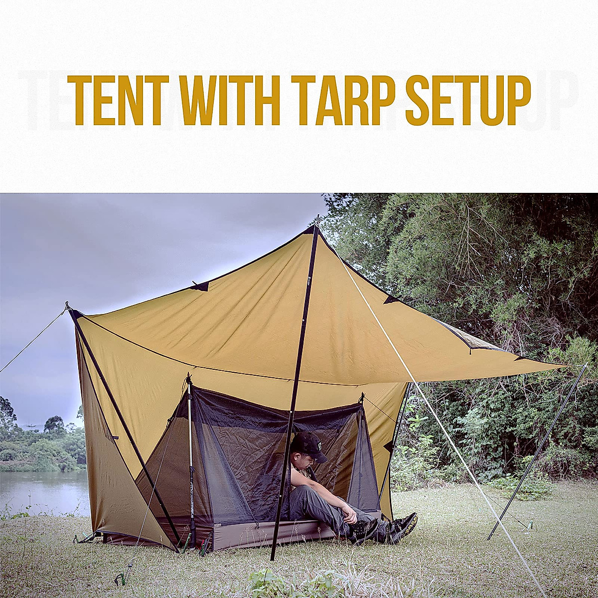 OneTigris Solo Mesh Tent, Ultralight Screen House with 3000 Waterproof Bathtub Floor for Camping Hiking Backpacking Traveling Fishing Patio