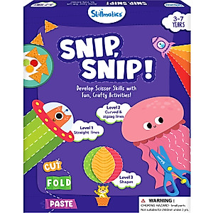 Skillmatics Art & Craft Activity Kit - Snip, Snip, Practice Scissor Skills, Craft Kits & Supplies, Gifts for Toddlers, Girls & Boys Ages 3, 4, 5, 6, 7, Travel Toys