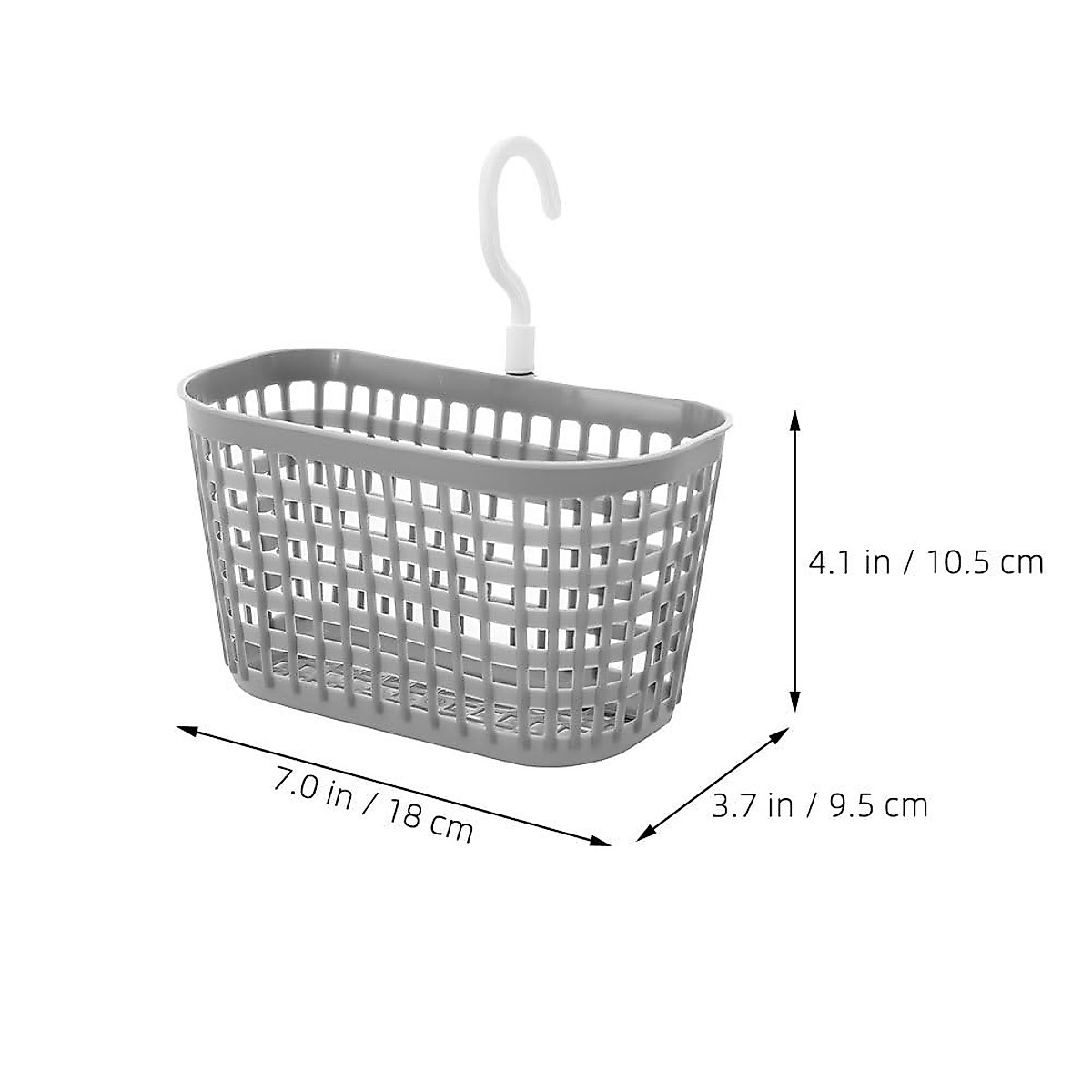 Luxshiny 6pcs Plastic Hanging Baskets Wall Mounted Shower Baskets Hanging Basket Organizer with 360 Degree Rotating Hook Rectangle Storage Baskets for Kitchen Bathroom