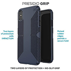 Speck Products Presidio Grip iPhone Xs Max Case, Eclipse Blue/Carbon Black