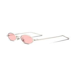 FEISEDY Vintage Small Sunglasses Oval Slender Metal Frame Candy Colors B2277
